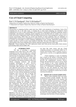 Core of Cloud Computing | PDF