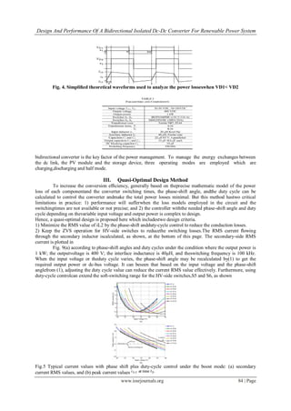 Design and Performance of a Bidirectional Isolated Dc-Dc Converter for Renewable Power System | PDF
