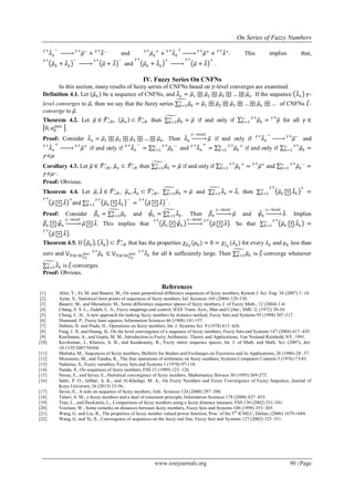 On Series of Fuzzy Numbers | PDF