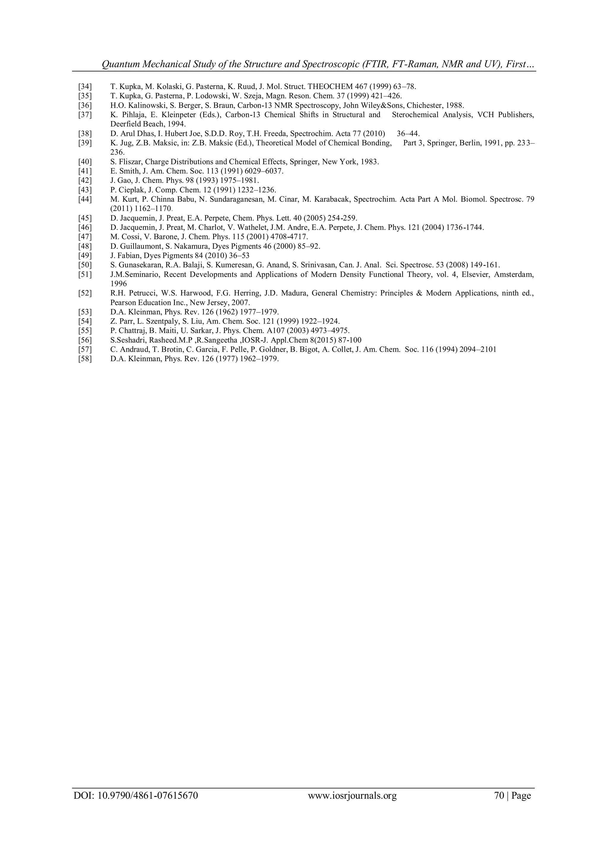 Quantum Mechanical Study of the Structure and Spectroscopic (FTIR, FT ...