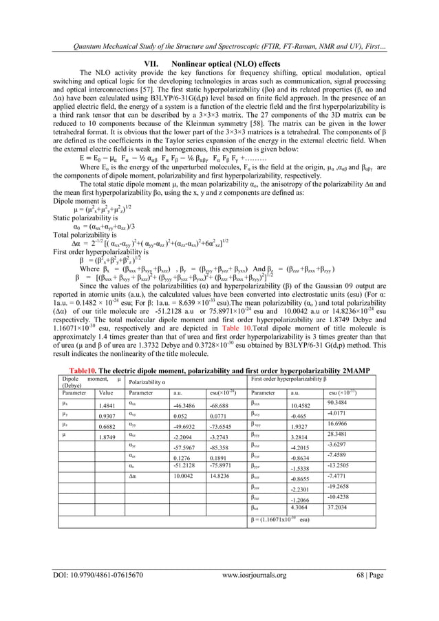 Quantum Mechanical Study of the Structure and Spectroscopic (FTIR, FT-Raman, NMR and UV), First ...