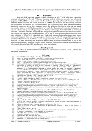 Quantum Mechanical Study of the Structure and Spectroscopic (FTIR, FT-Raman, NMR and UV), First ...