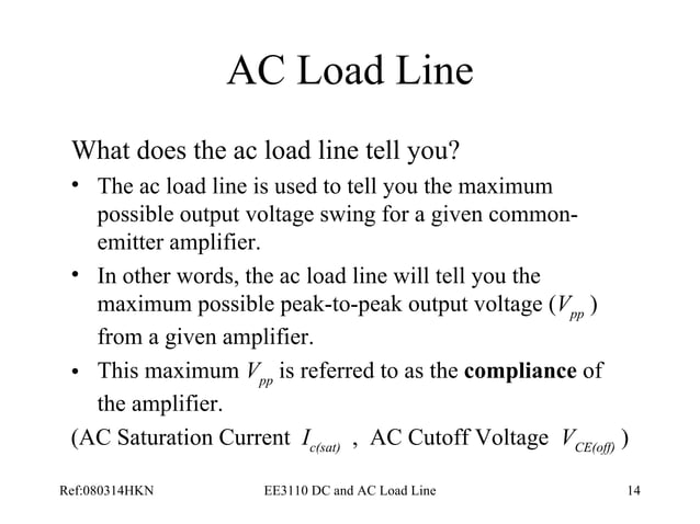 L07 dc and ac load line | PPT | Computer Networking | Computing