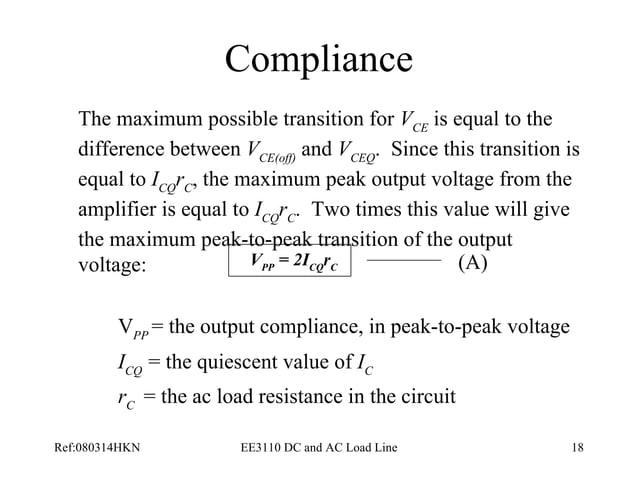 L07 dc and ac load line | PPT | Computer Networking | Computing