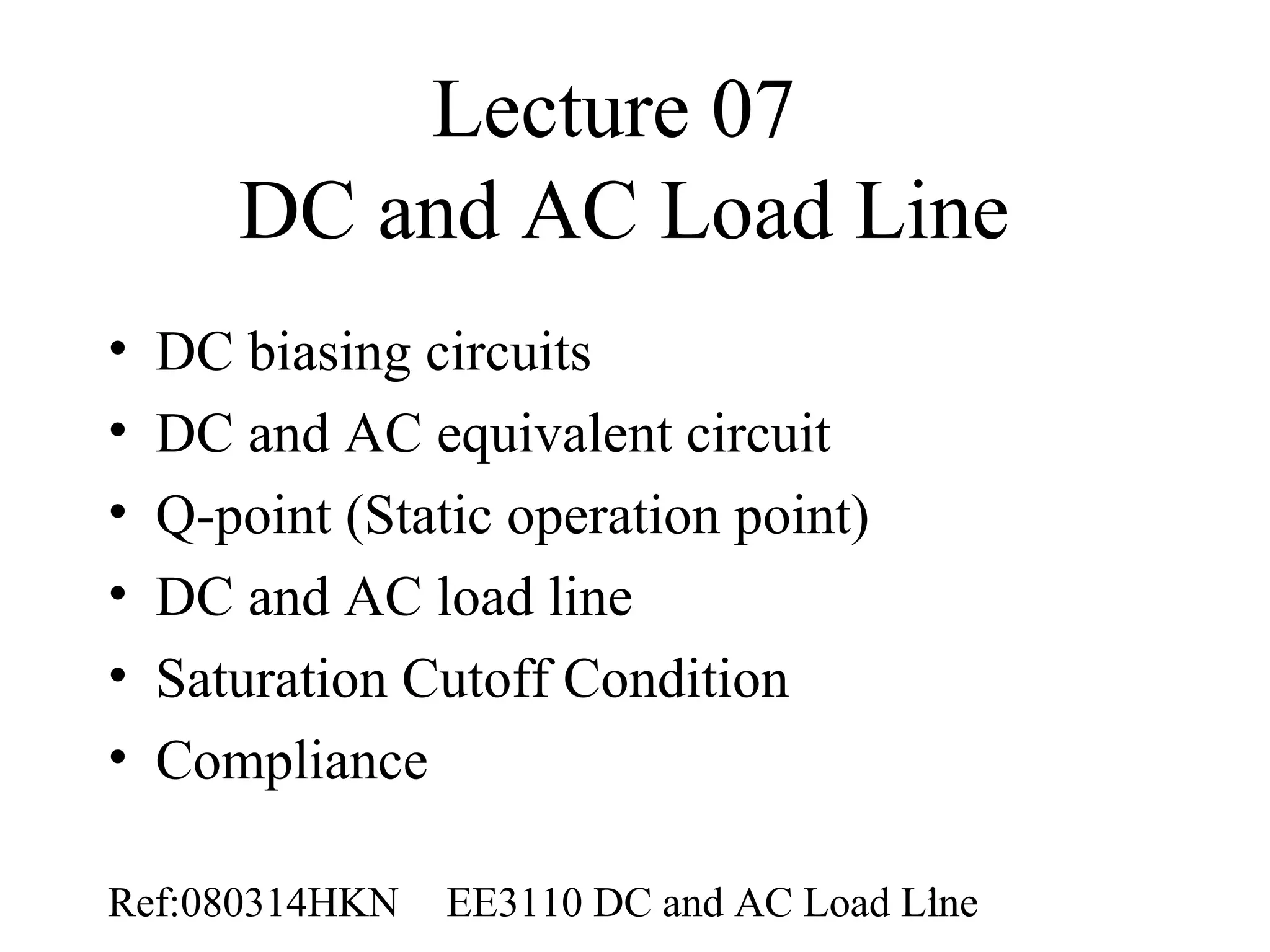 L07 dc and ac load line | PPT