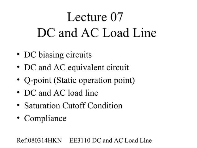 L07 dc and ac load line | PPT