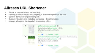 Javascript API based customizations for improving your Alfresco experience | PPT
