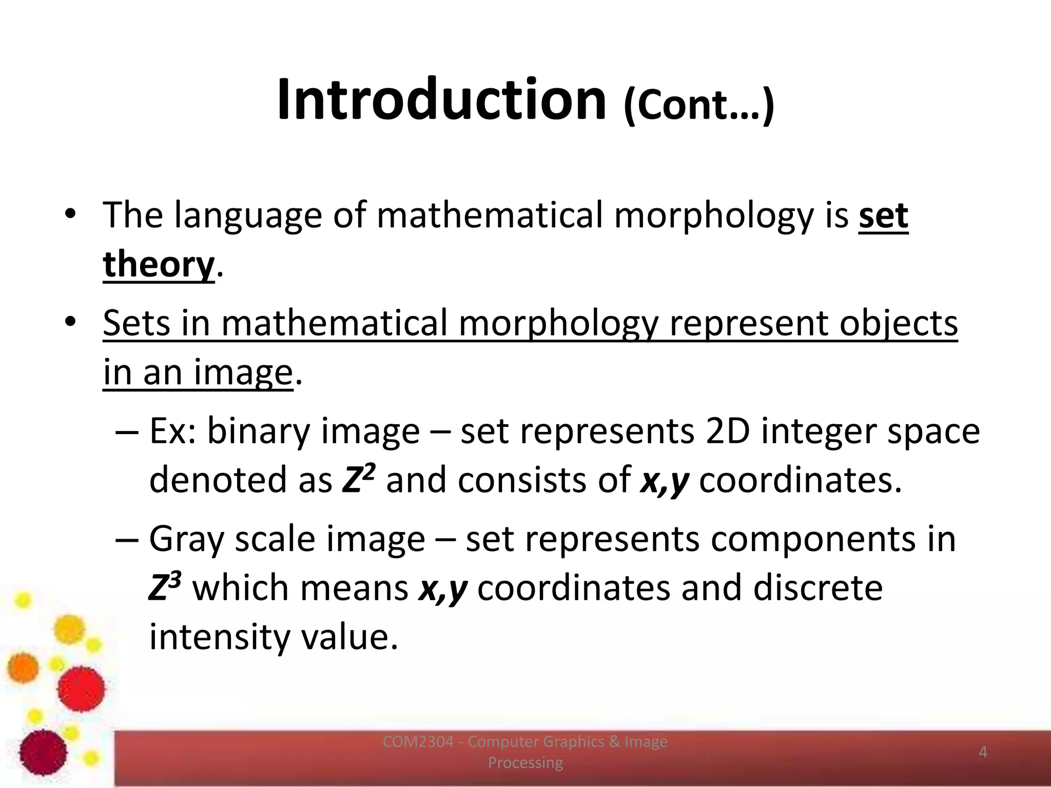 COM2304: Morphological Image Processing | PPTX