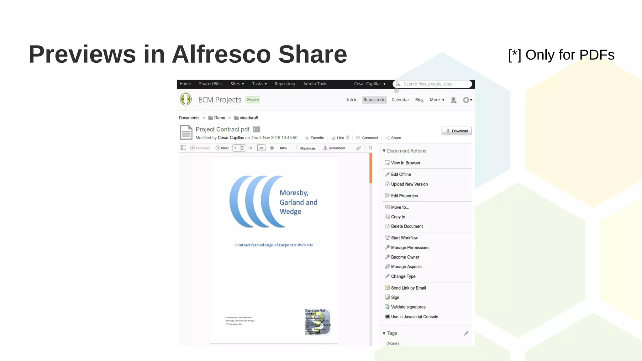 Sinadura ECM - Protocol-based signatures for Alfresco 5 | PPT
