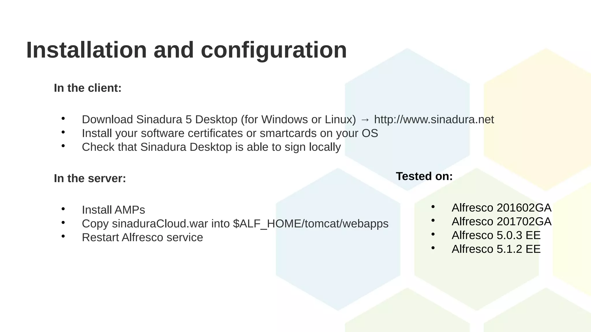 Sinadura ECM: Protocol-based signatures for Alfresco | PDF