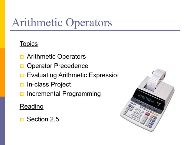 C Programing Arithmetic Operatorsppt