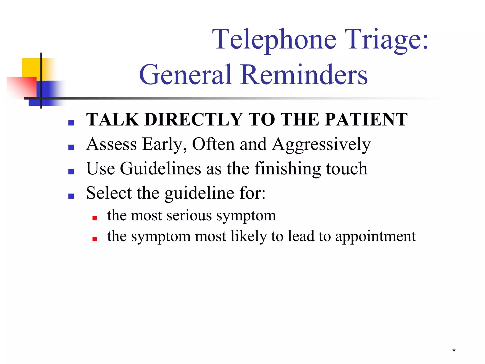 Telephone triage nurse: current role and skills | PPTX