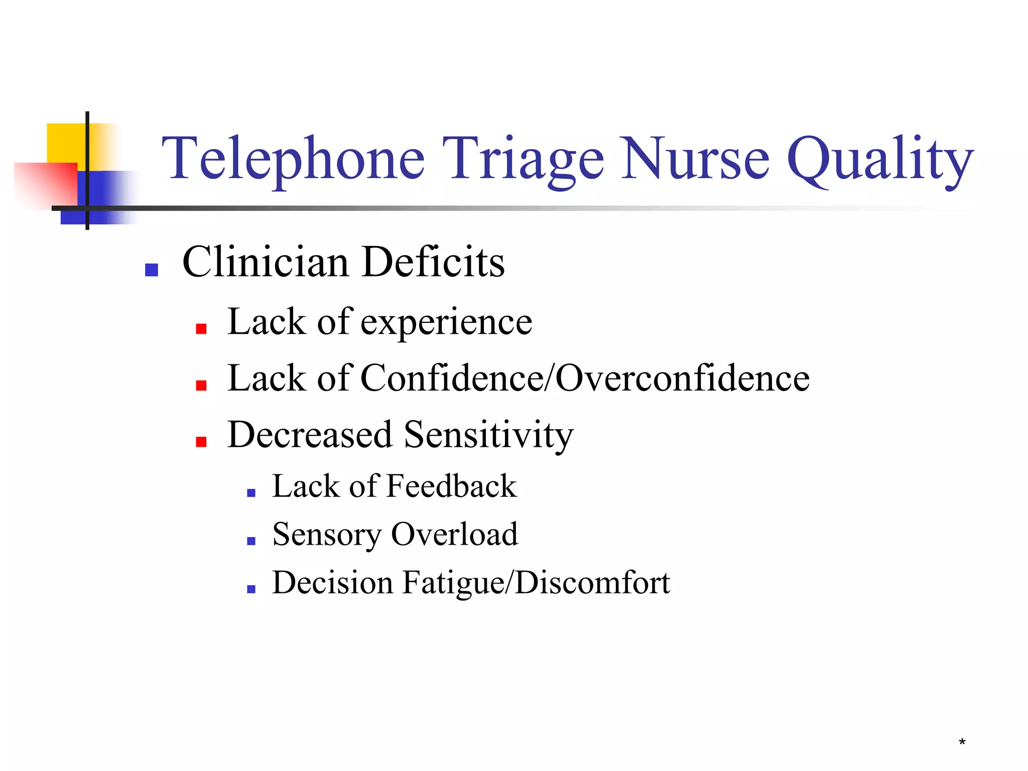 Telephone triage nurse: current role and skills | PPTX