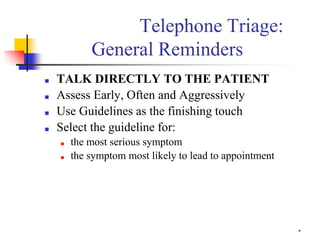 Telephone triage nurse: current role and skills | PPTX