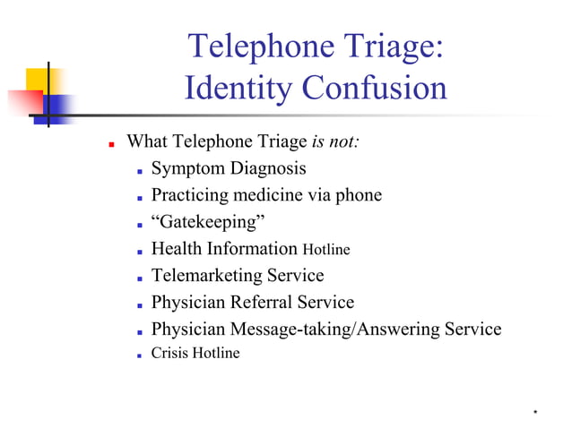 Telephone triage nurse: current role and skills | PPTX