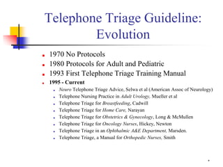 Telephone triage nurse: current role and skills | PPTX