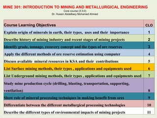 L0 MinE 301 (1).ppt Mining and metallurgical engineering | PPT