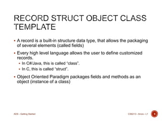 Stacks, Queues, Binary Search Trees - Lecture 1 - Advanced Data Structures | PPTX