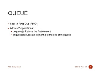 Stacks, Queues, Binary Search Trees - Lecture 1 - Advanced Data Structures | PPTX | Programming ...