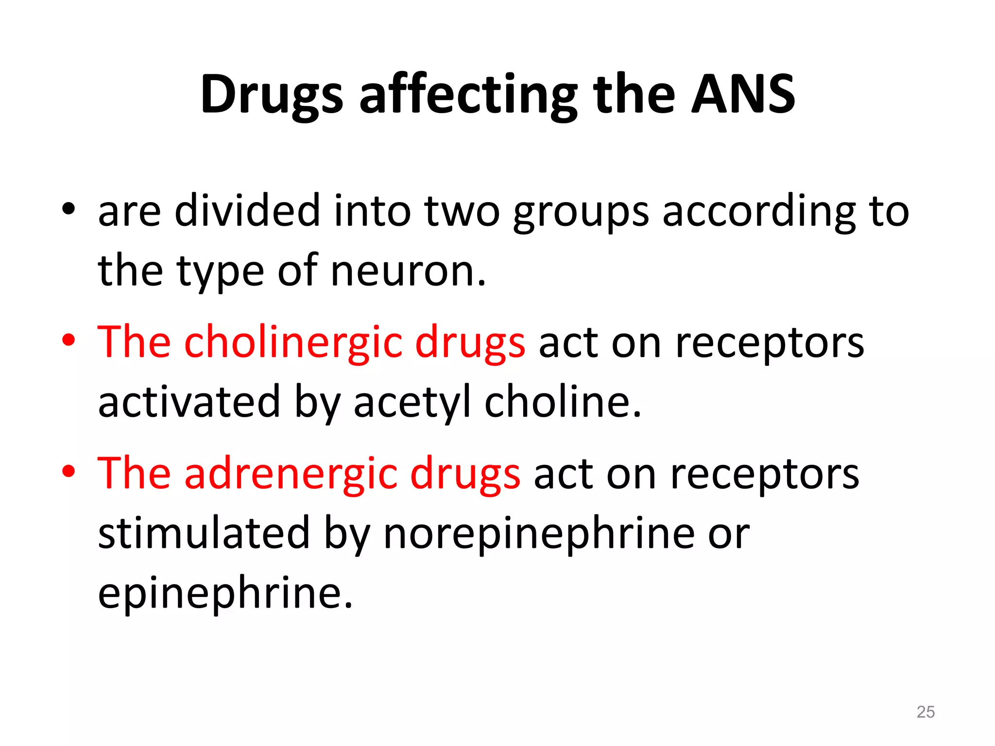 L1: Drugs acting on the ANS | PPTX