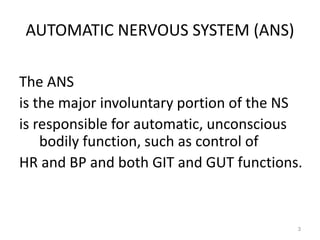 L1: Drugs acting on the ANS | PPTX