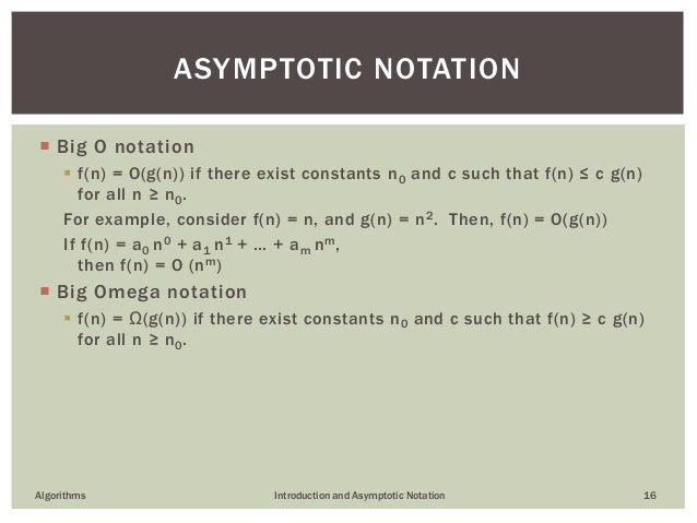 Introduction to Algorithms and Asymptotic Notation