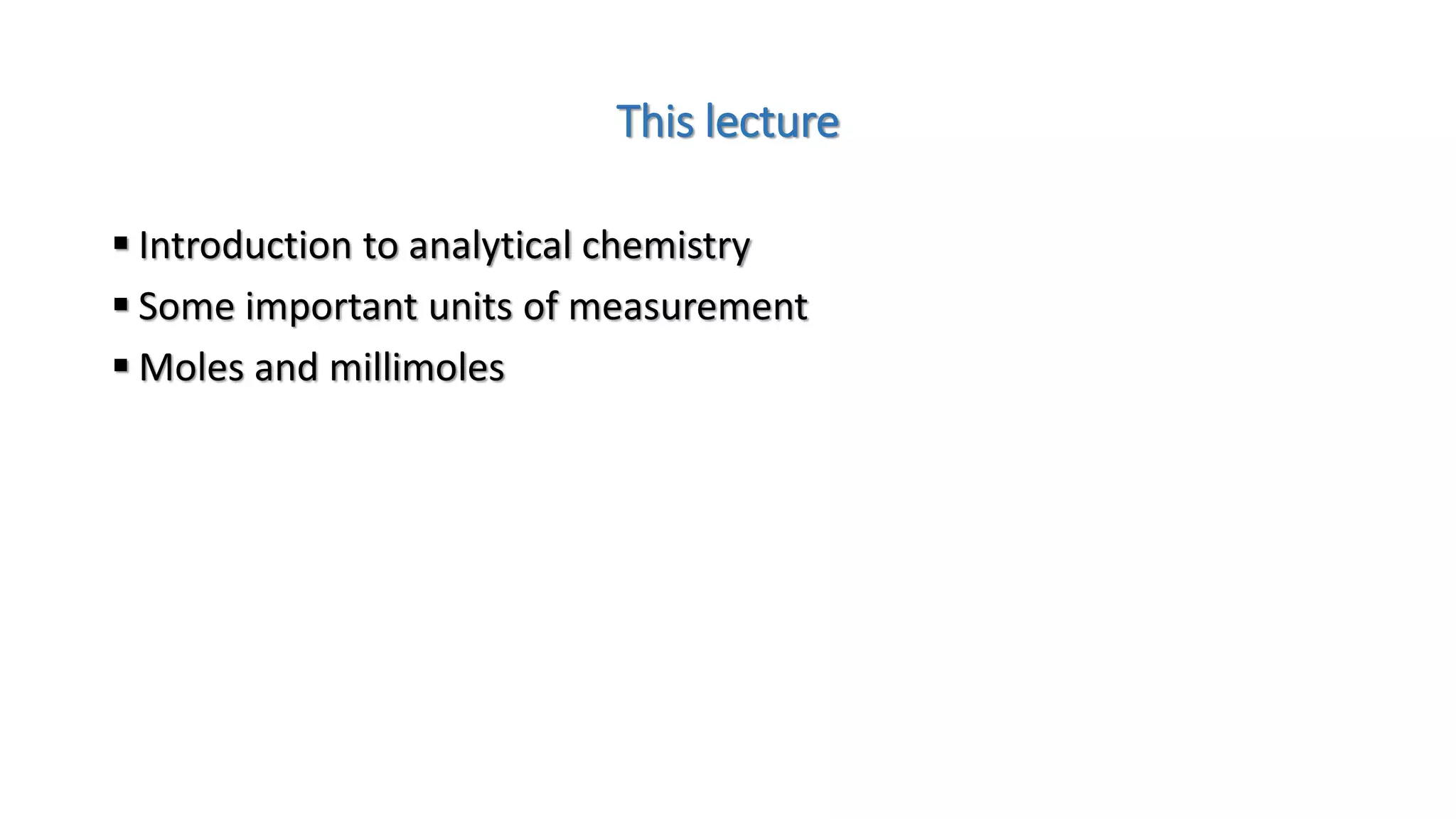 analytical chemistry: introduction | PPTX