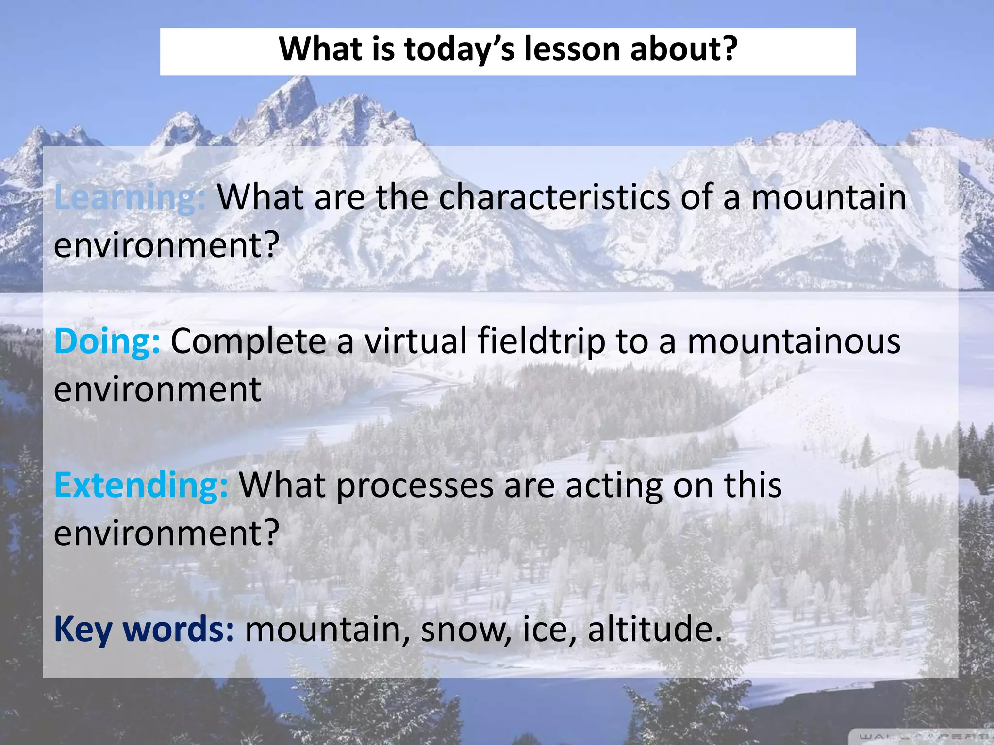 L1. introduction to mountain environments ap | PPT