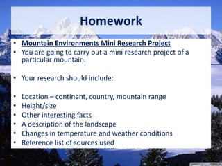 L1. introduction to mountain environments ap | PPT