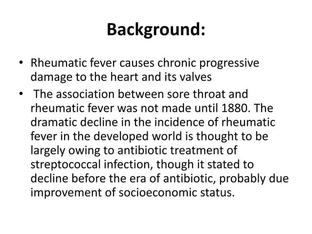 L1.. rheumatic fever | PPTX | Heart and Cardiovascular Diseases ...