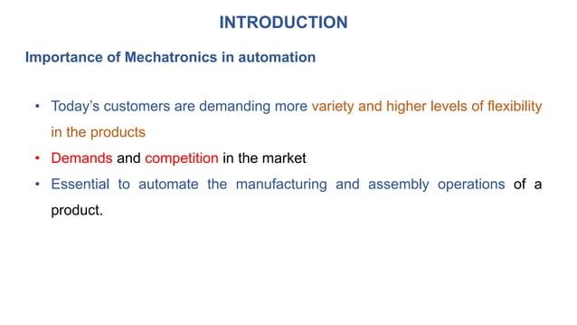 Introduction to Mechatronics, Sensors and Transducers | PPTX