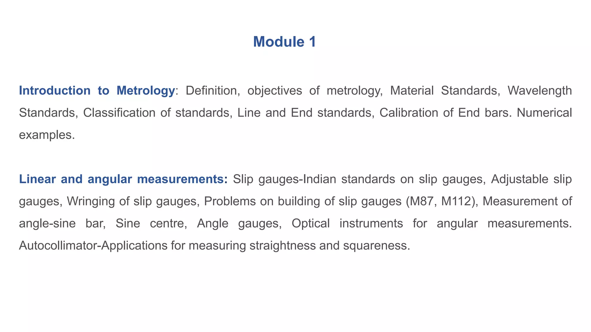Introduction to Mechanical Measurements and Metrology | PPTX