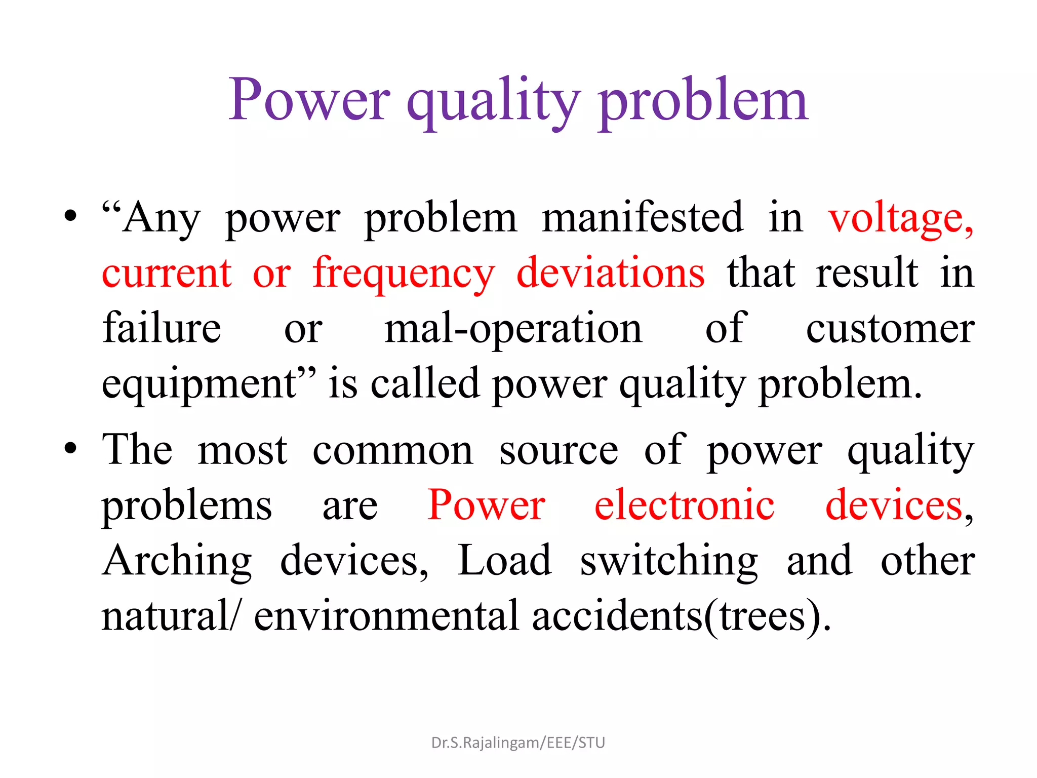 Introduction to Power Quality Problems | PDF