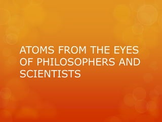 Historical and Philosophical Foundations of Chemistry | PPTX