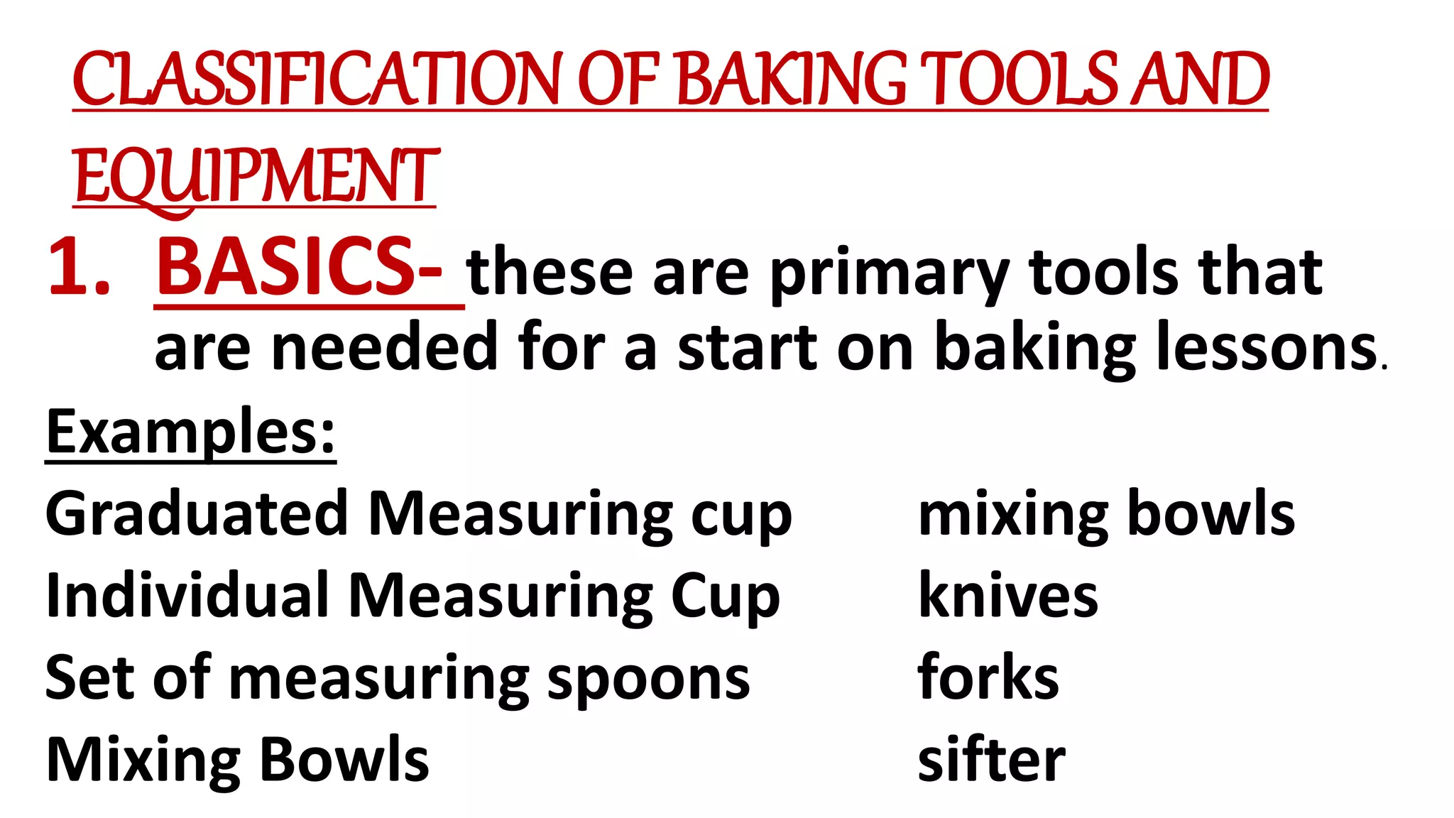 Baking Tools and Equipment | PPTX