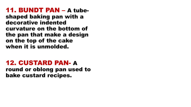 Baking Tools and Equipment | PPTX | Home Appliances | Home & Garden