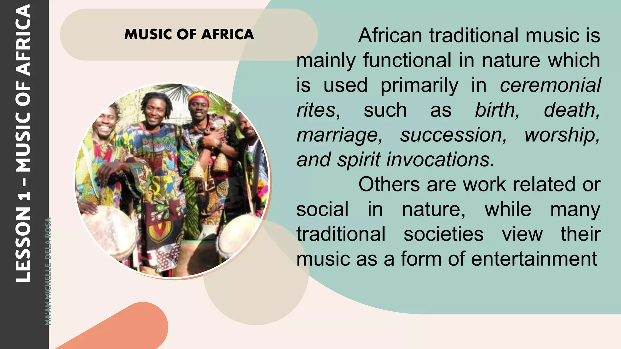 MAPEH10 AFRICAN MUSIC _ 2ND QUARTER - MCDR | PPTX