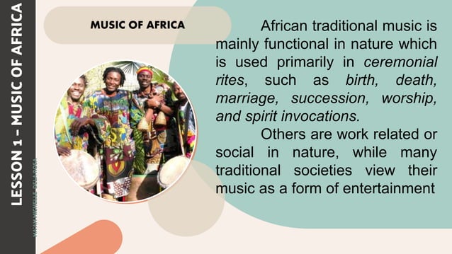 MAPEH10 AFRICAN MUSIC _ 2ND QUARTER - MCDR | PPTX | Music | Entertainment