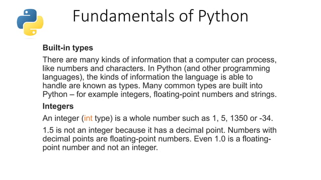 Python basics | PPTX