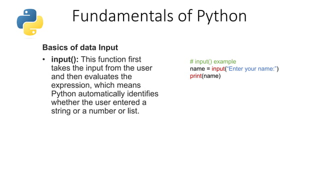 Python basics | PPTX