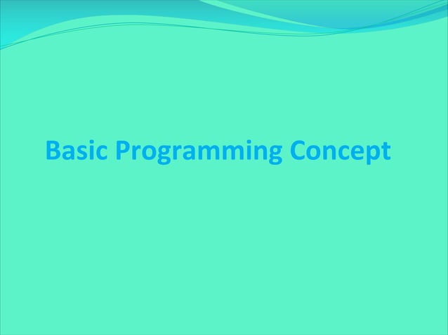 L1 Basic Programming Concepts Pdf