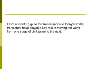 TRANSLATION AS A PROFESSION. SHORT DESCRIPTION | PPT