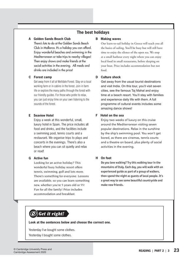 B2 Exam Booster Cambridge English preliminary | PDF