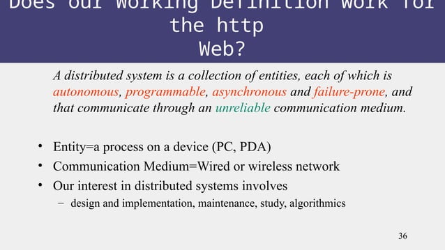 Distributed system, network, scalability, consistency | PPT