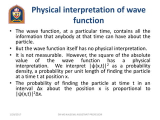 Review of Elementary Quantum Mechanics | PPTX