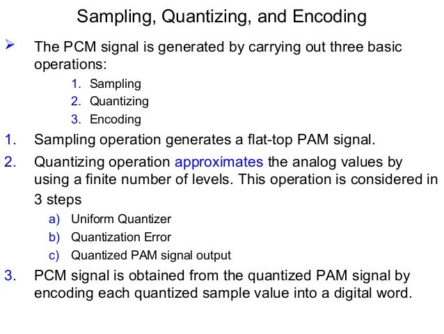 L 1 5 Sampling Quantizing Encoding Pcm