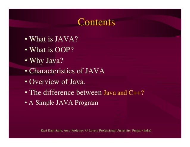 Genesis and Overview of Java