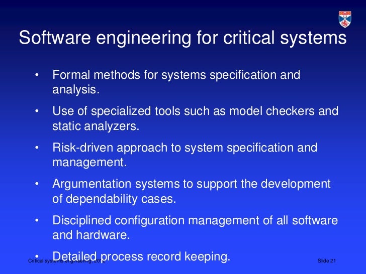 Introduction to Critical Systems Engineering (CS 5032 2012)