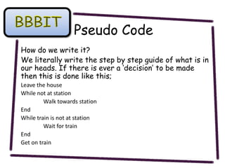 Flow Charts and Pseudo Code | PPTX | Programming Languages | Computing