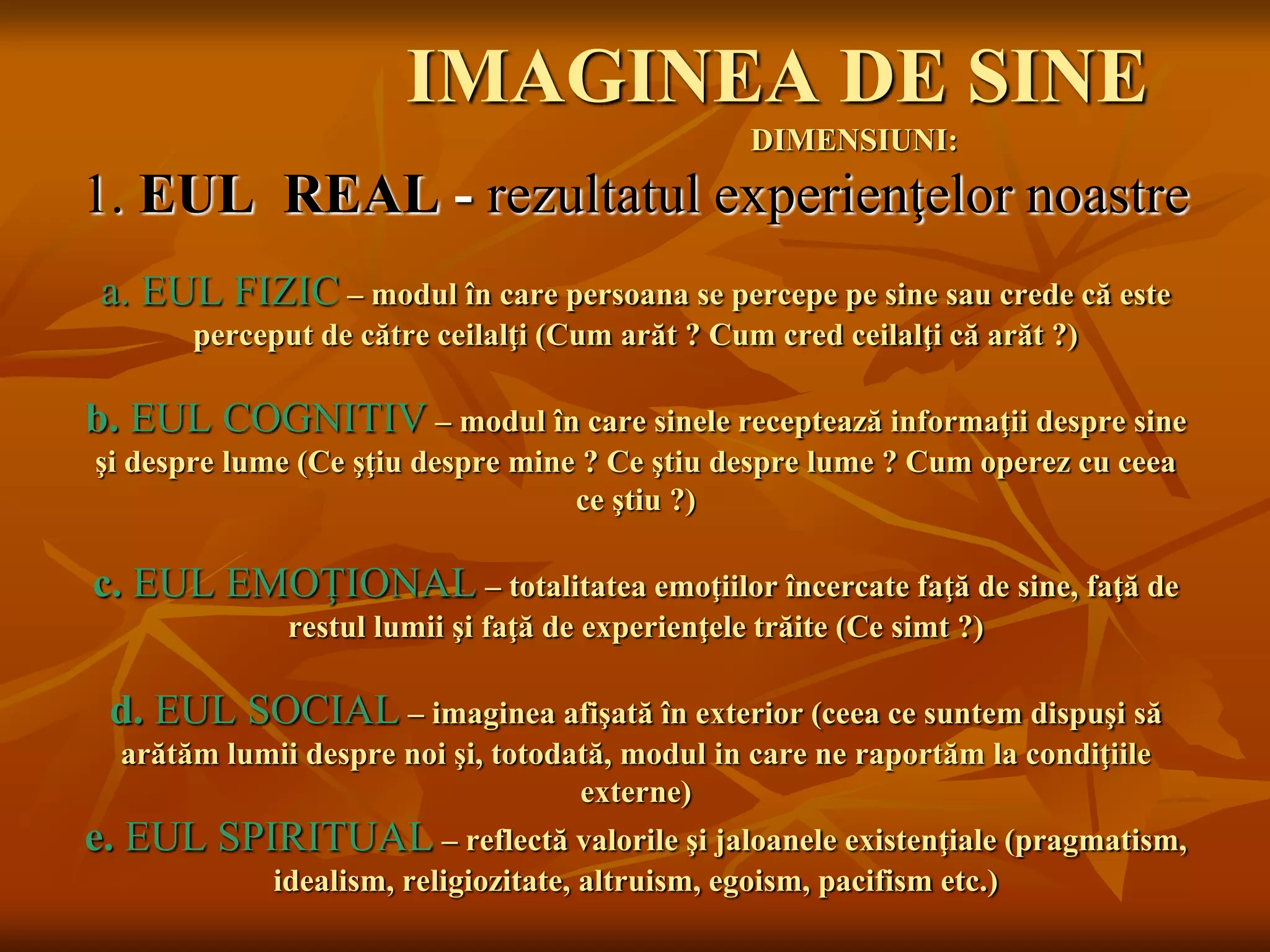 Imaginea de sine | PPT